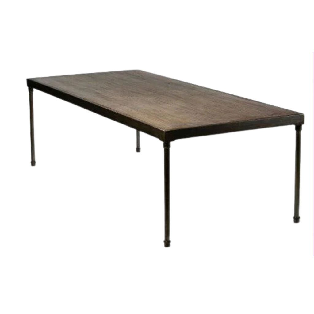 8' X 42" Driftwood Industrial Farm Table - PEAK Event Services