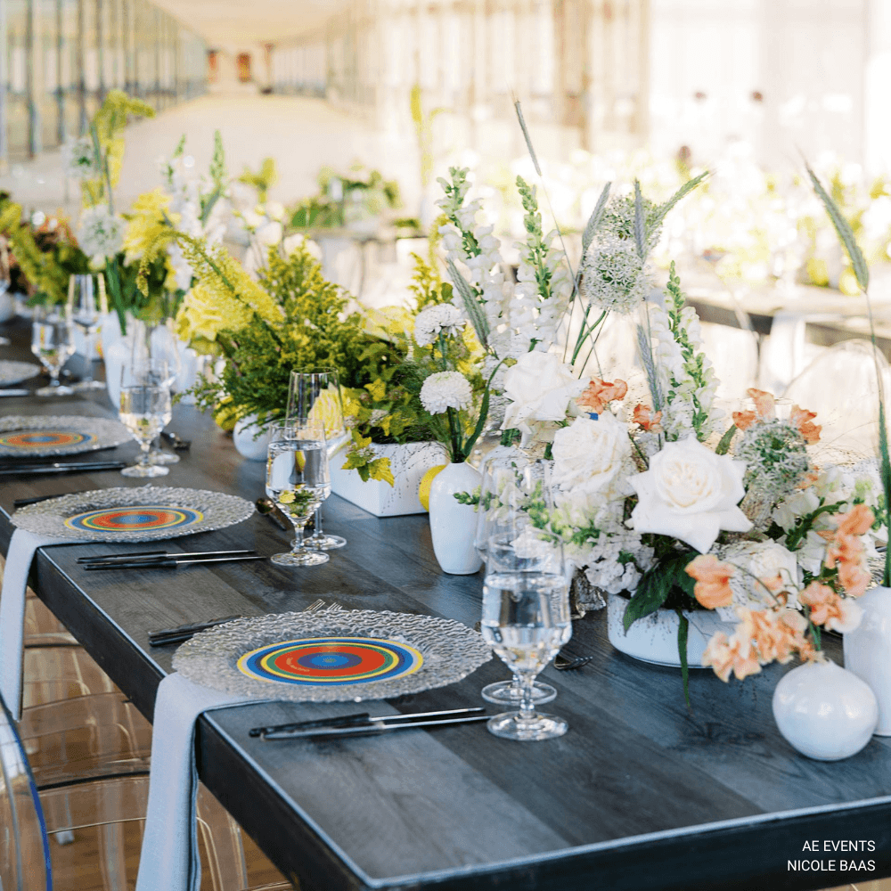 8' X 42" Driftwood Industrial Farm Table - PEAK Event Services