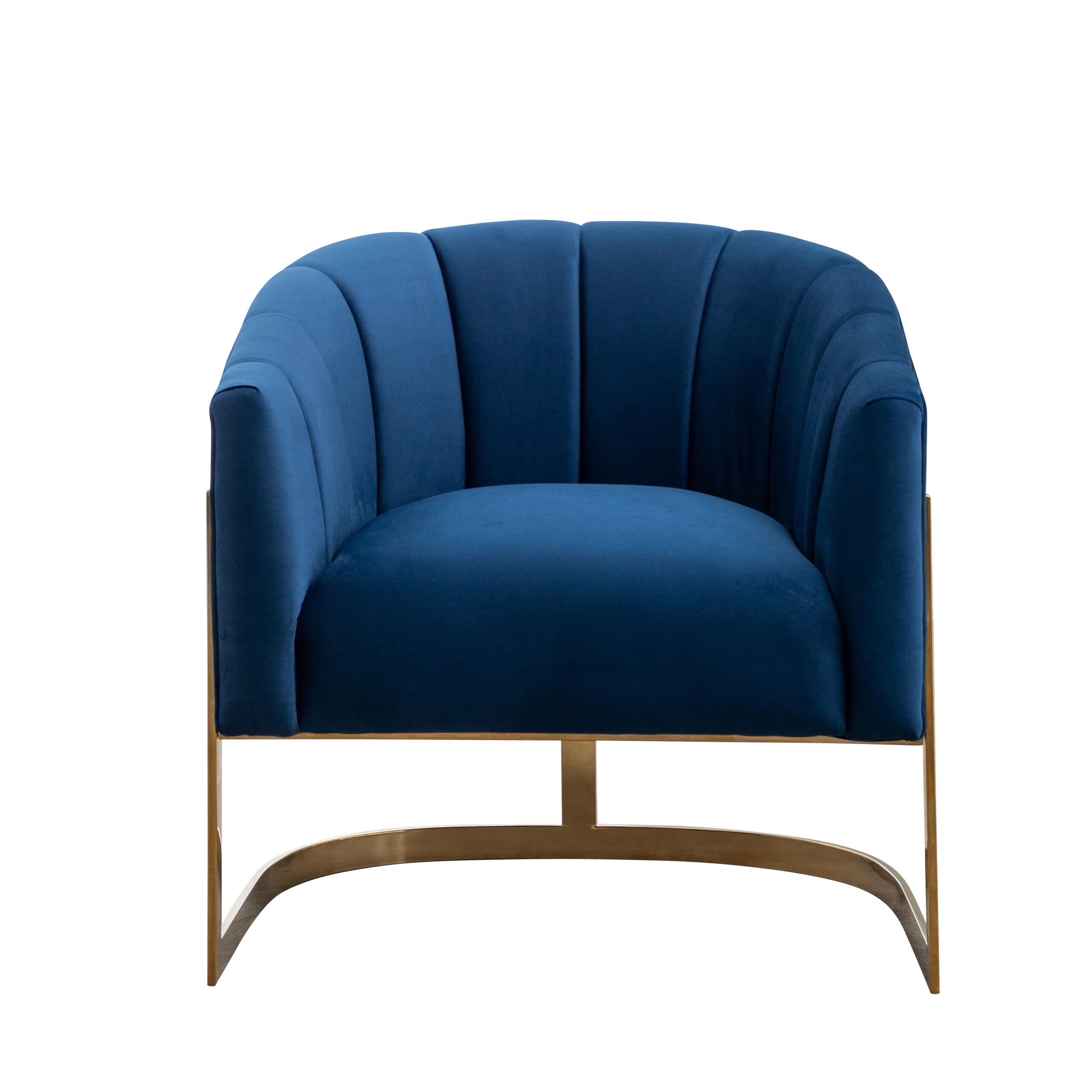 Blake 2.0 Blue Velvet and Gold Side Chair - PEAK Event Services